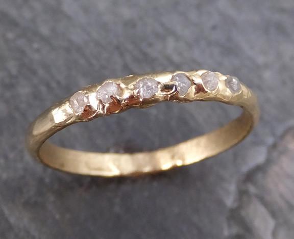raw rough uncut diamond wedding band 14k gold wedding ring 0150 Altern ...