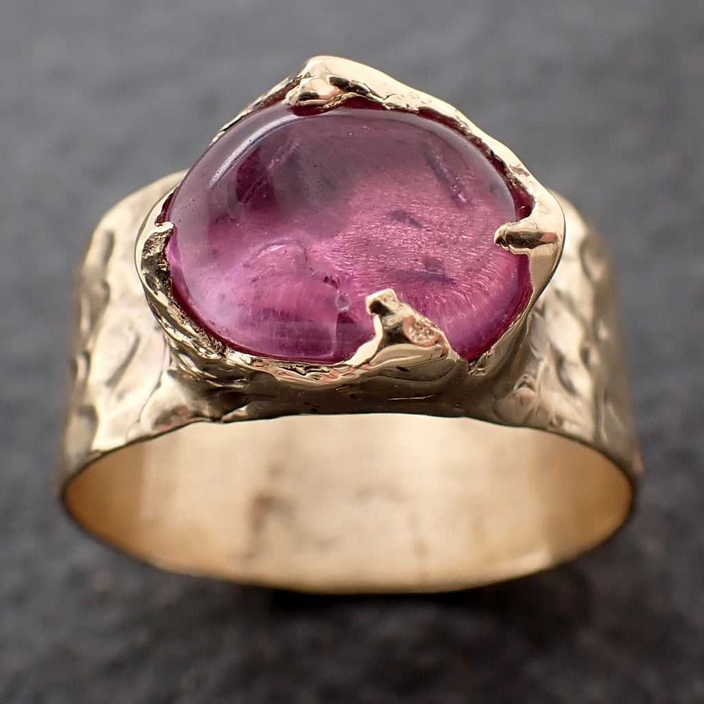 Tumbled Sapphire Ring Gemstone Ring Cocktail Solitaire Yellow 14k Ciga ...