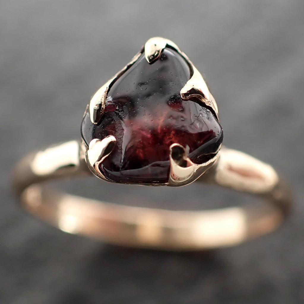 Sapphire tumbled yellow 14k gold Solitaire red tumbled gemstone ring 2 ...