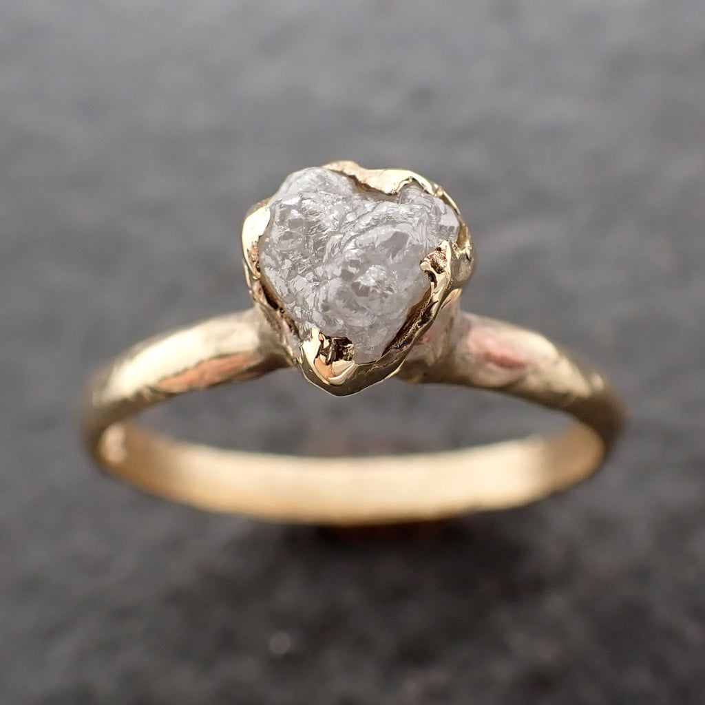 raw diamond engagement ring rough uncut diamond solitaire recycled 14k ...