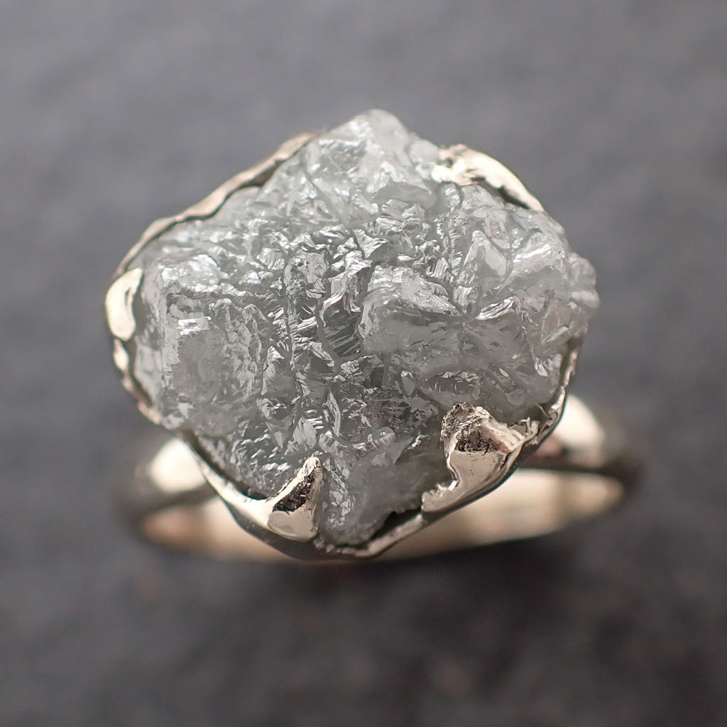 Rough Diamond Engagement Ring Raw 14k White Gold Ring Wedding Diamond ...